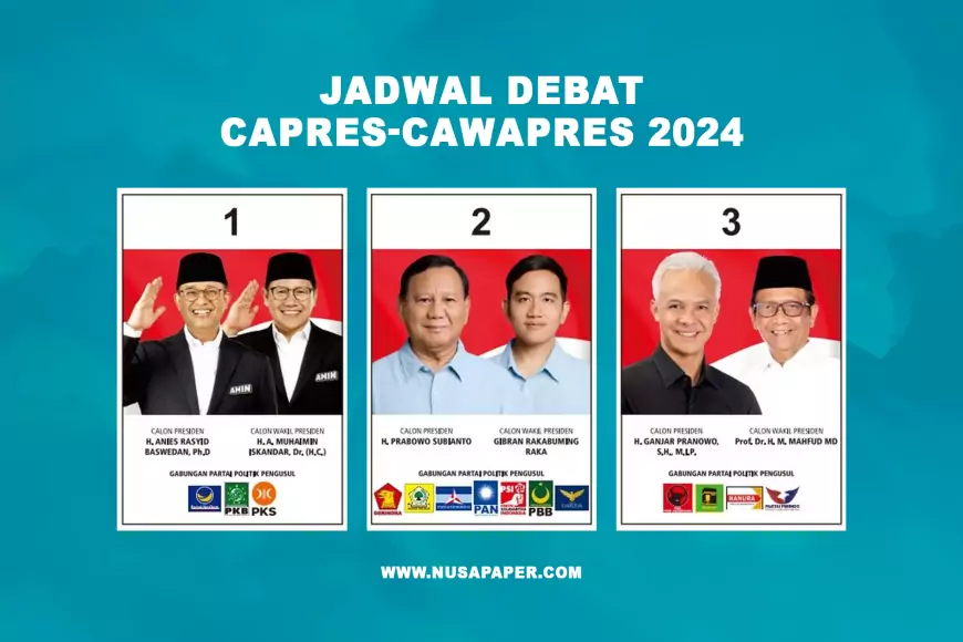 Nusapaper.com: Jadwal Lengkap Debat Capres-Cawapres 2024