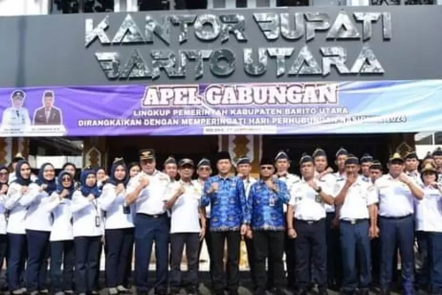 Nusapaper.com: Pj Bupati Barito Utara Pimpin Apel Gabungan Peringatan Harhubnas
